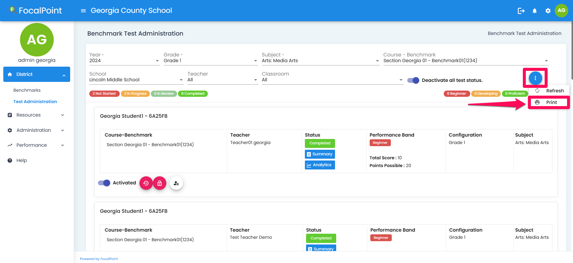 Printing Student Token – FocalPoint Support Community